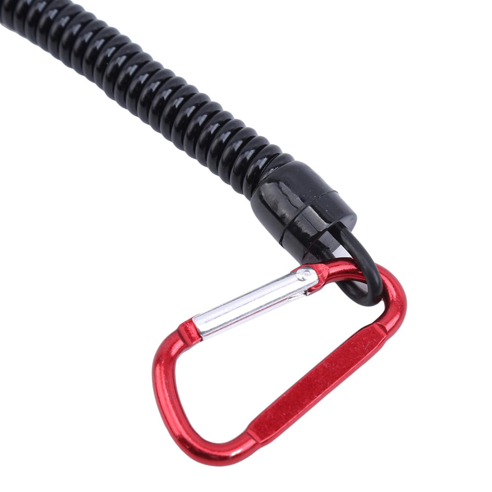DONGMING Flexible Fishing Lanyards Theftproof Spring Coil Cord Keychain Safety Fishing Ropes,Red