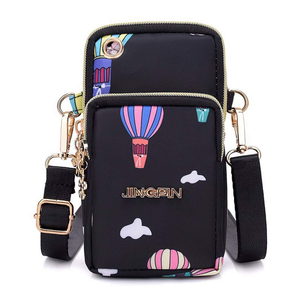 Women Cross Body Bag Cellphone Bag Wallet Wrist Shoulder Mini Bags, Flower B.