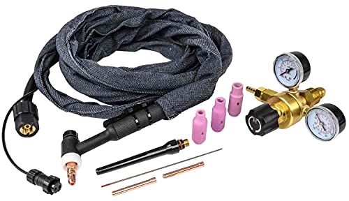 JEGS TIG & MMA 200 | 120V or 220V Power | Duty Cycle: 60% @ 180A @ 230V | Includes Foot Pedal, TIG Welding Torch, Arc Welding Electrode Holder, Ground Clamp, & Regulator | Simple Controls & Operation