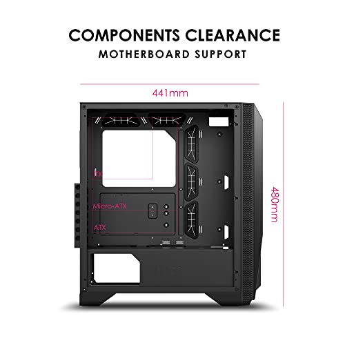 MSI MPG GUNGNIR 120R - Premium Mid-Tower Gaming PC Case - Tempered Glass Side Panel - ARGB 120mm Fans - Liquid Cooling Support up to 360mm Radiator - Vented Front Panel