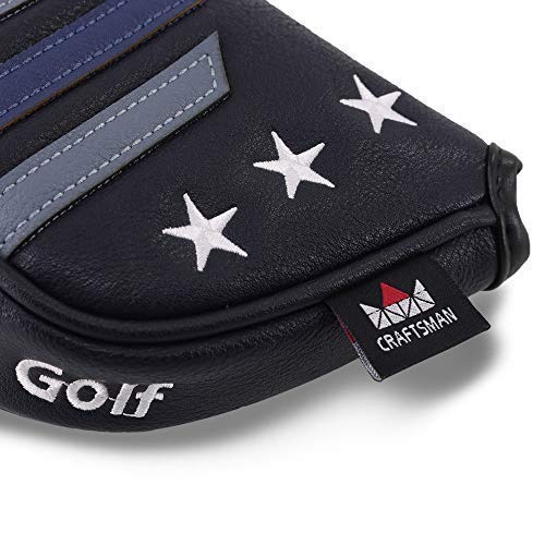 Craftsman Golf Blue Strips Mallet Putter Cover Headcovers Magnetic Closure (Center Shaft)