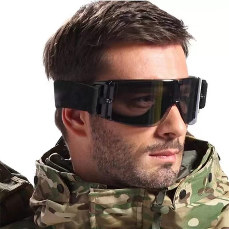 DPLUS Motorcycle Goggles, Ski Goggles, Safety Goggles, Dirt Bike ATV Goggles Protective Combat Tactical Military Goggles (Green)