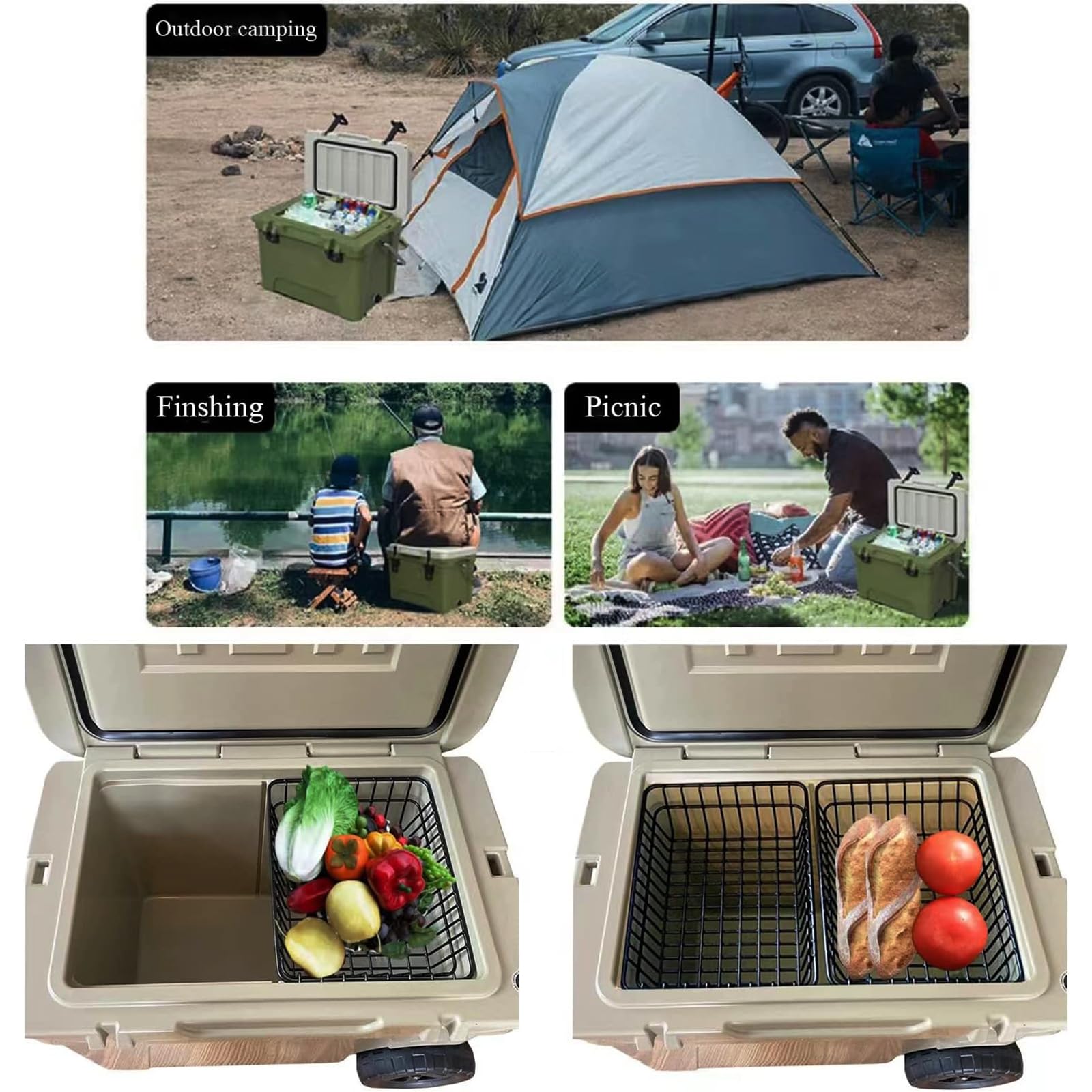 Cooler Basket for YETI Tundra Haul, YETI Roadie 48, YETI Roadie 60,Compatible with Other lgloo Accessories Cooler Locks, Cooler Dividers, Ice etc,Cooler Basket Keeps Food Dry. (1-Pack)