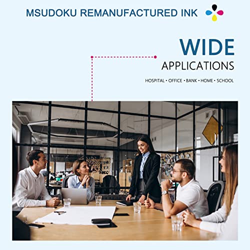 Msudoku 802XL Ink Cartridges Remanufactured Replacement for Epson 802 Ink Cartridges Combo Pack 802XL T802XL T802 Use with Workforce Pro WF-4730 WF-4740 WF-4734 Printers(4 Pack)