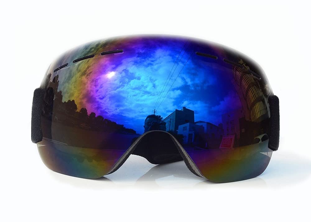 Dplus Ski Goggles Over Glasses - Wide View Snow/Snowboard Goggle Anti-Fog Dual Lens, Sports Goggles(blue)