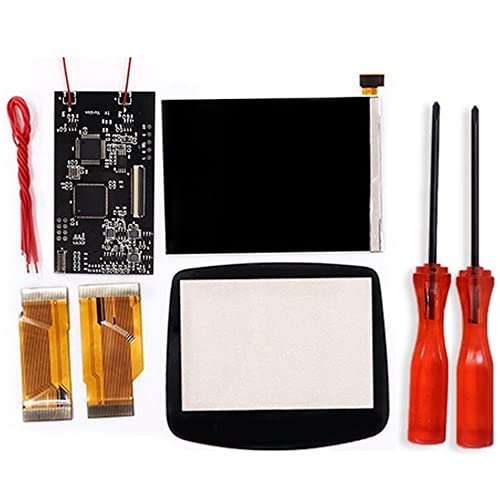 HISPEEDIDO V2 GBA Backlit LCD Replacement Mod Kits, Screen Backlights Display Kits Game Accessories Compatible with Game Boy Advance(Brightness & Color Adjustable)