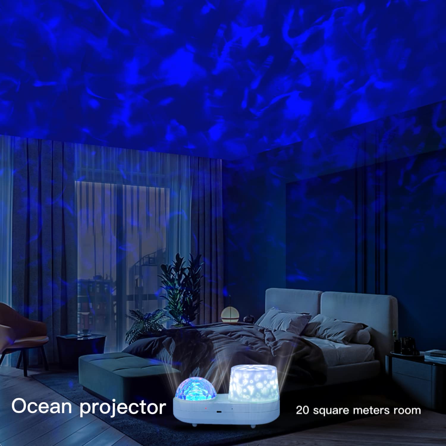 STARS LAMP Ocean Night Light Projector, Kids Galaxy Projector for Bedroom, Nebula Star projector with USB Cable, 360 Degree Rotation Kid Night Light Lamp for Decorating Party,Birthdays,Christmas Gifts