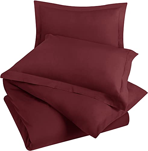 Utopia Bedding Duvet Cover King Size Set - 1 Duvet Cover with 2 Pillow Shams - 3 Pieces Comforter Cover with Zipper Closure - Ultra Soft Brushed Microfiber, 104 X 90 Inches (King, Burgundy)