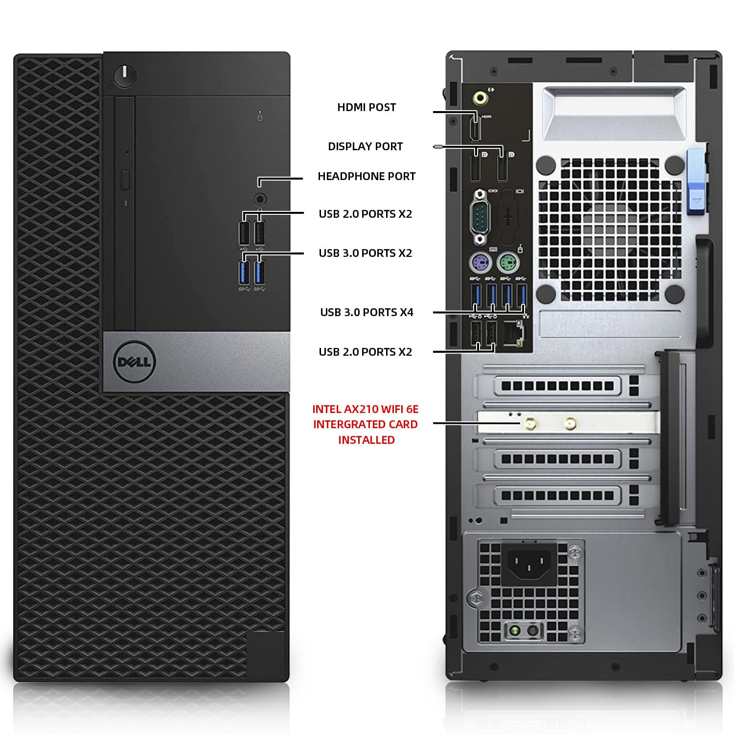 Dell OptiPlex 7040 Tower Computers PC Tower, i7-6700 3.4GHz,16GB DDR4 New 512GB M.2 NVMe SSD+1TB HDD,Intel AX210 Built-in WiFi 6e Bluetooth 5.3,Refurbished Desktop Computer,Windows 10 Pro(Renewed)