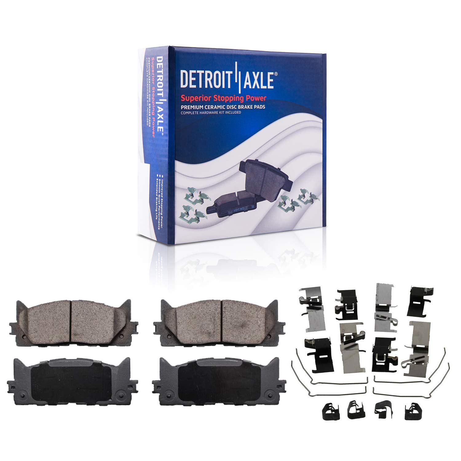 Detroit Axle - Brake Kit for 2012-2017 Toyota Camry 2013-2018 Avalon Lexus ES350 ES300h Drilled & Slotted Brakes Rotors Ceramic Brake Pads Front and Rear Replacement 2014 2015 2016