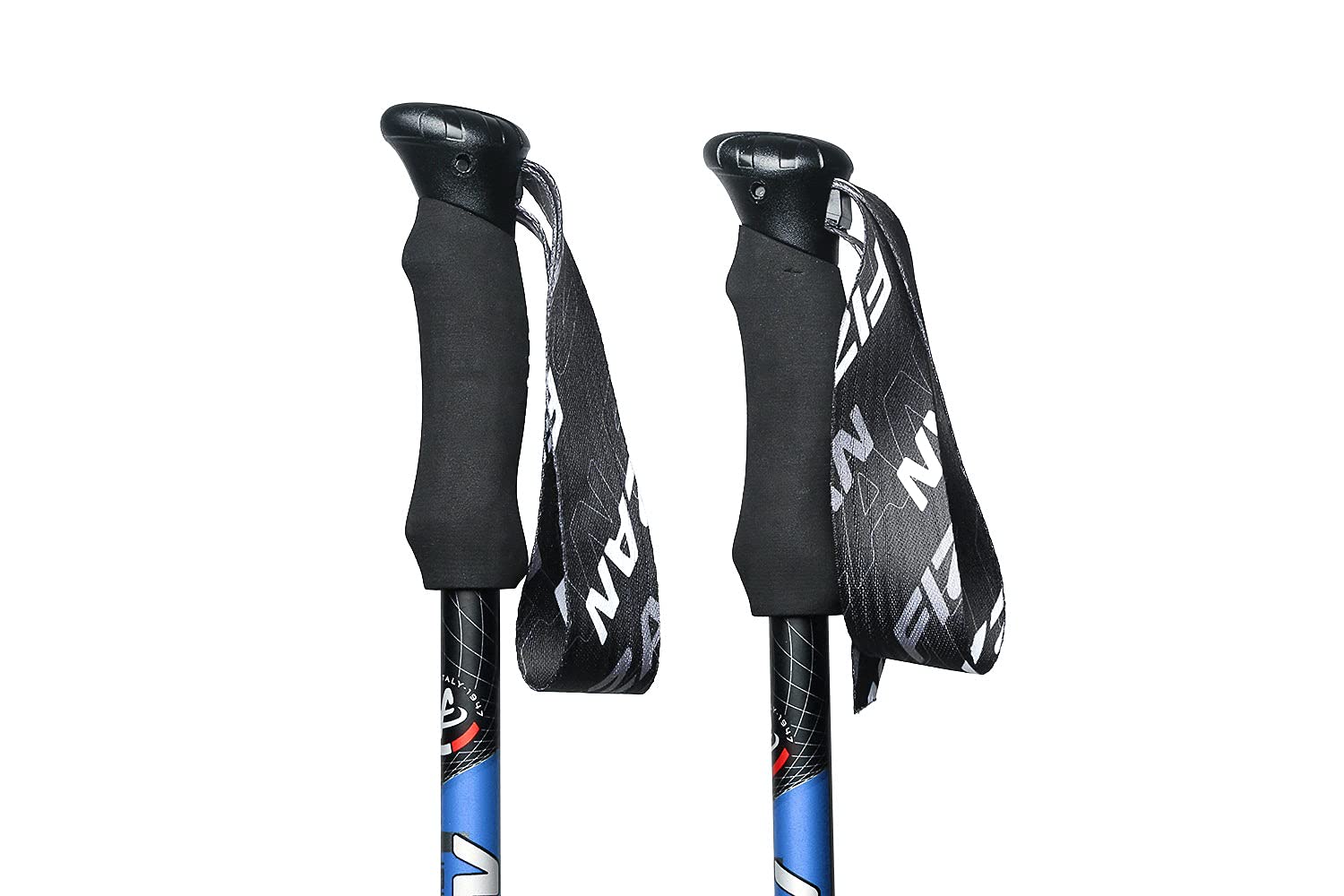 DROP + Fizan Compact Trekking Poles – Ultralight, Backpacking, Thru Hiking Poles, Adjustable, Collapsible, Customized Fit, EVA Grips, Blue (158 Grams Each)
