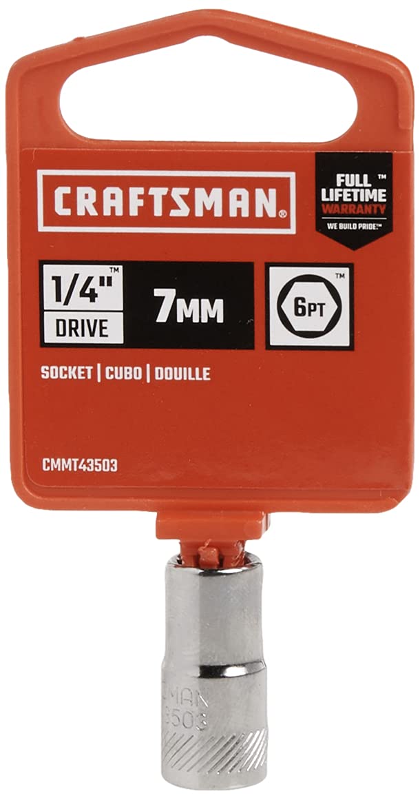 CRAFTSMAN Shallow Socket, Metric, 1/4-Inch Drive, 7mm, 6-Point (CMMT43503)