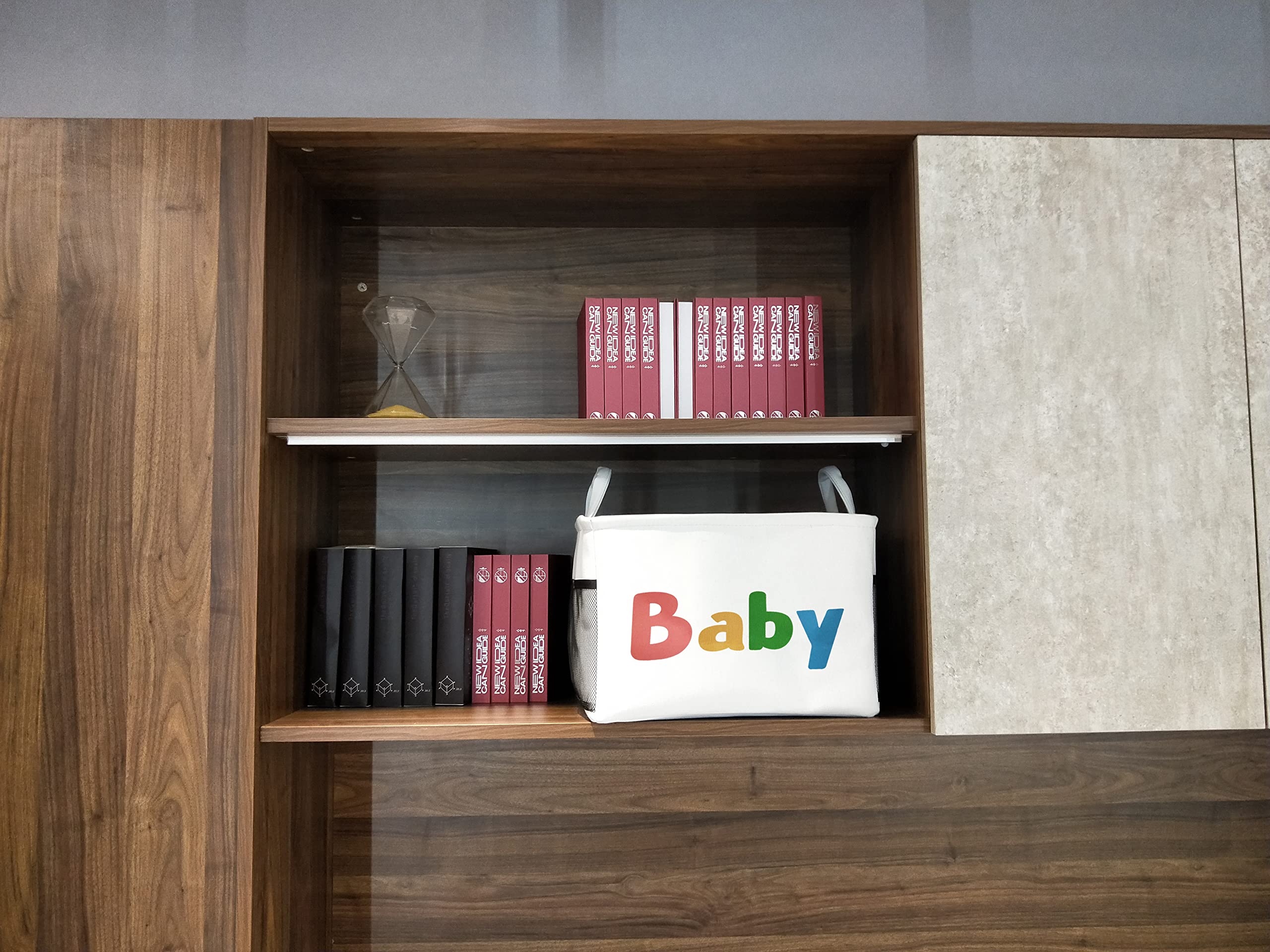 HIYAGON Baby Storage Basket Bin Canvas Rectangular Toys Storage Box Organizer for Books,Boys and Girls,Gift Basket(Baby)