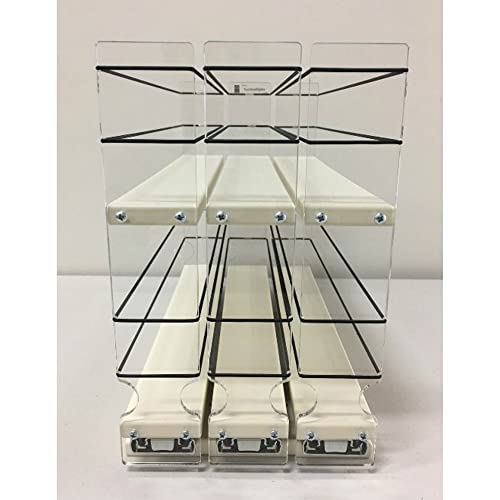 Vertical Spice - Cabinet Mounted Spice Rack Organizer - 3 Drawers, 30 Capacity - Sliding Cabinet Organizer - Pullout Shelves for Pantry Organization - Seasoning Storage - 6.9'' W x 10.75'' H x 10.6" D