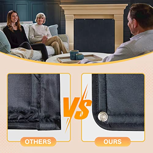 Magnet Fireplace Cover, Fireplace Draft Blocker, Fireplace Blanket for Heat Loss, Fireplace Flue Blocker, Fireplace Cold Air Blocker, Fireplace Draft Cover for Inside Fireplace, Black(39" W x 32" H)