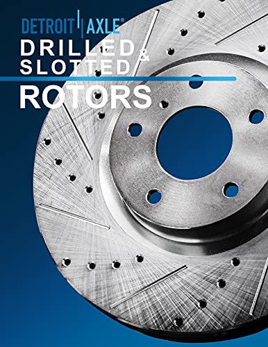 Detroit Axle - Brake Kit for 2011-2014 Ford Edge, 2011-2015 Lincoln MKX Drilled & Slotted Brake Rotors Ceramic Brakes Pads Replacement : 12.60'' inch Front and 12.9'' inch Rear Rotor