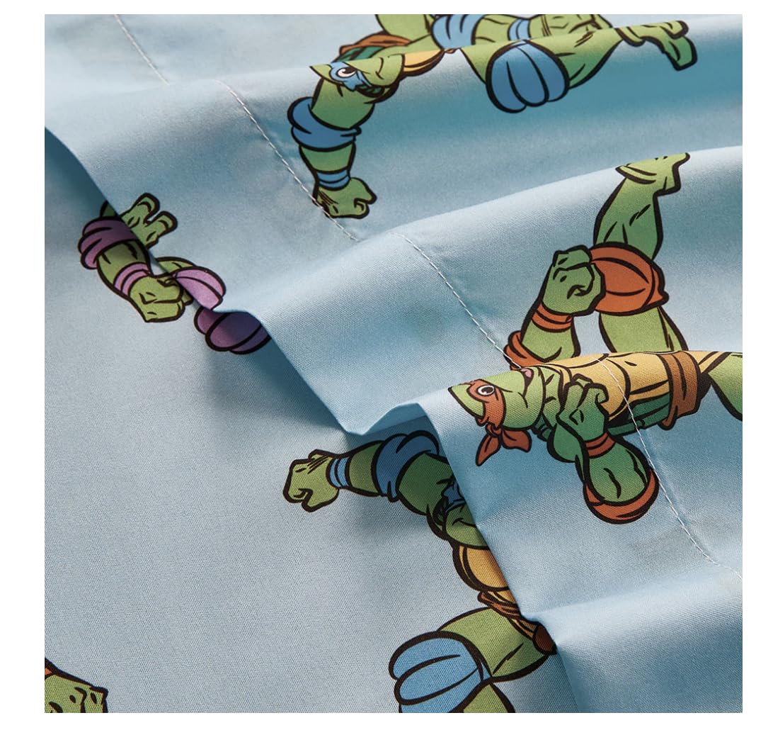 Jay Franco Twin Size Sheet Set 3 Pieces Kids Set (TMNT Ninja Turtles), Pink, Black