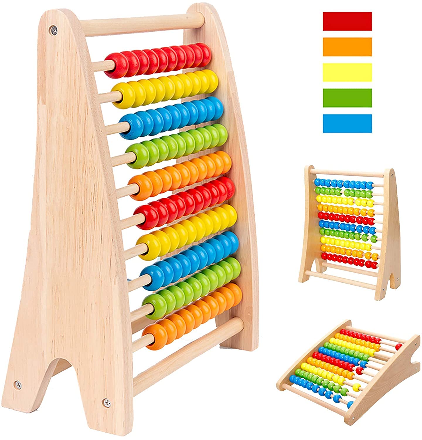 Wondertoys Wooden Abacus Educational Counting Frames Toy 100 Beads Math Tool Baby Abacus for Kids Montessori Gifts Abaco Matematicas para Niños