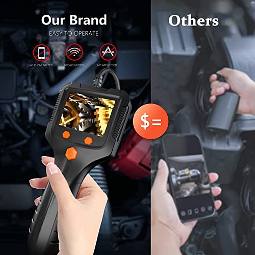 Daxiongmao Borescope, Endoscope Camera with Light, IP67 Waterproof Endoscope, 1080 HD Inspection Camera, Borescope Camera with Light, Snake Camera with 11.5FT Semi-Rigid Cord, Gadgets for Men(2.4")