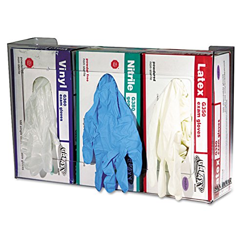 San Jamar G0805 Clear Plexiglas Disposable Glove Dispenser Three-Box 18w x 3 3/4d x 10h