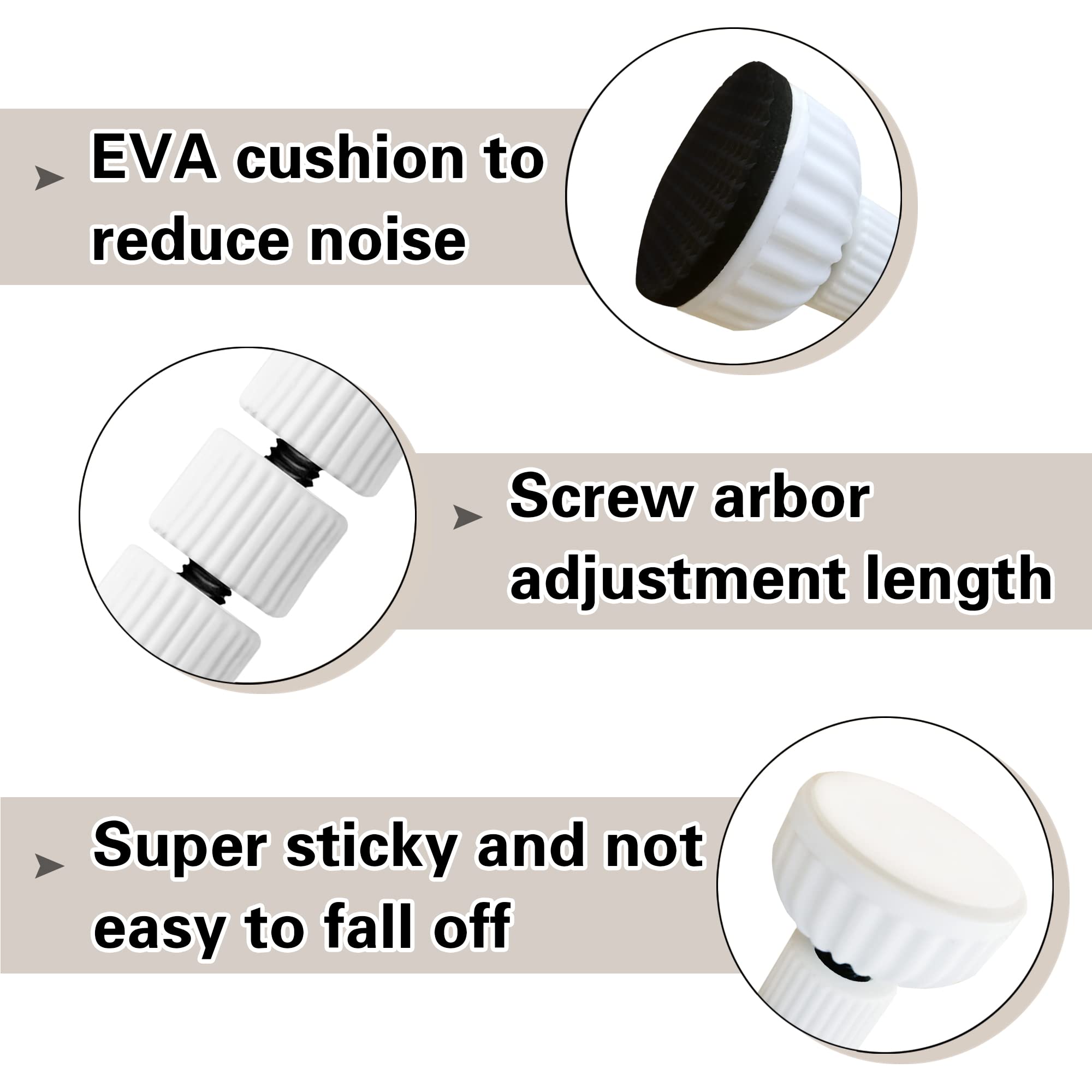 cosbur 2Pcs Bed Stoppers for Headboard, Adjustable Threaded Bed Stabilizer against Wall, Headboard Stoppers for Bed, Bed Accessories, Bedside Anti Shake Tool, 3.7-4.5in