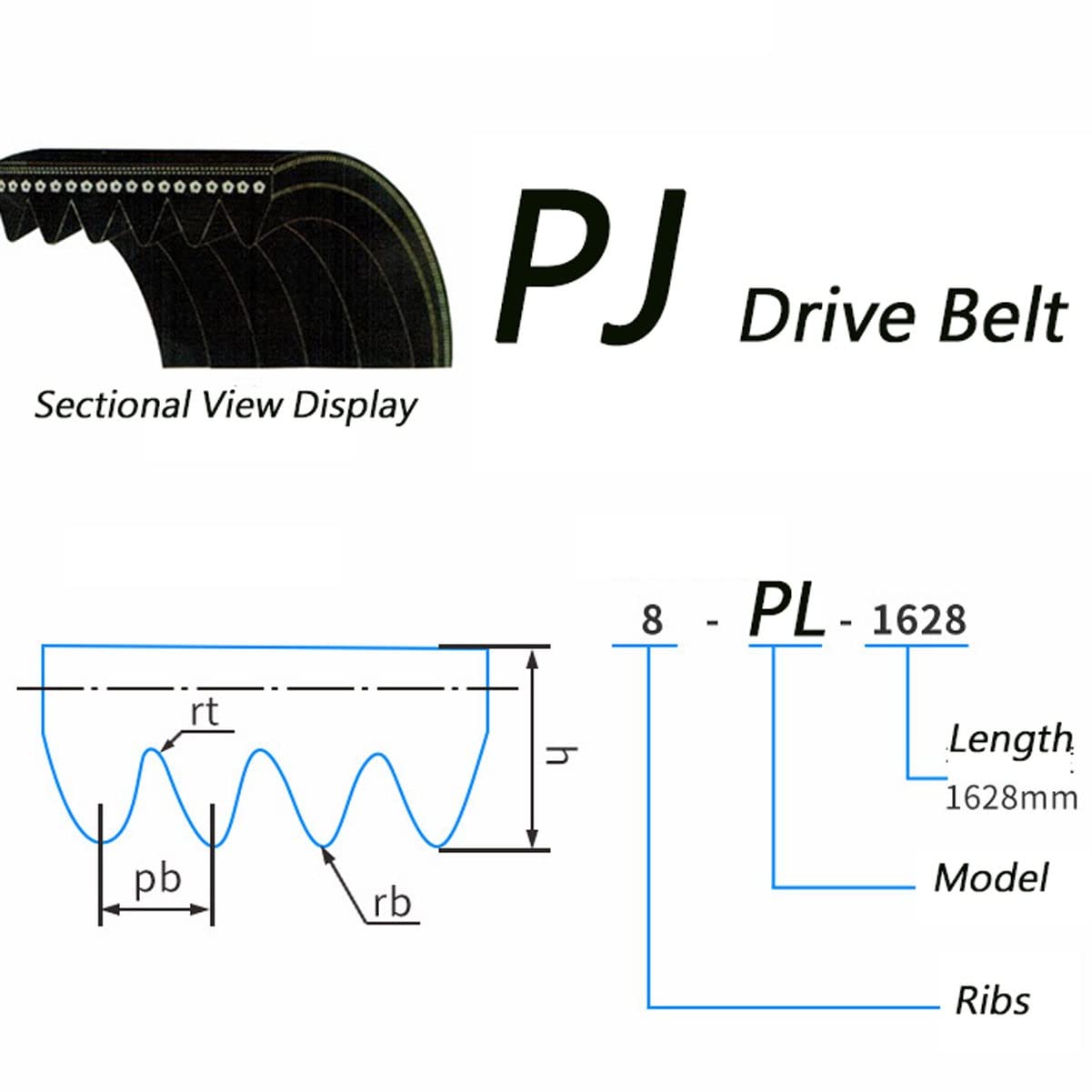 Geeyuu 5PJ1270, 1270J5 500J Washing Machine Drive Belts