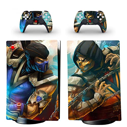 For PS5 DISC - Game Ninja Mortal Best War Kombat X PS4 or PS5 Skin Sticker For PlayStation 4 or 5 Console And Controllers Decal Vinyl DUC-2126