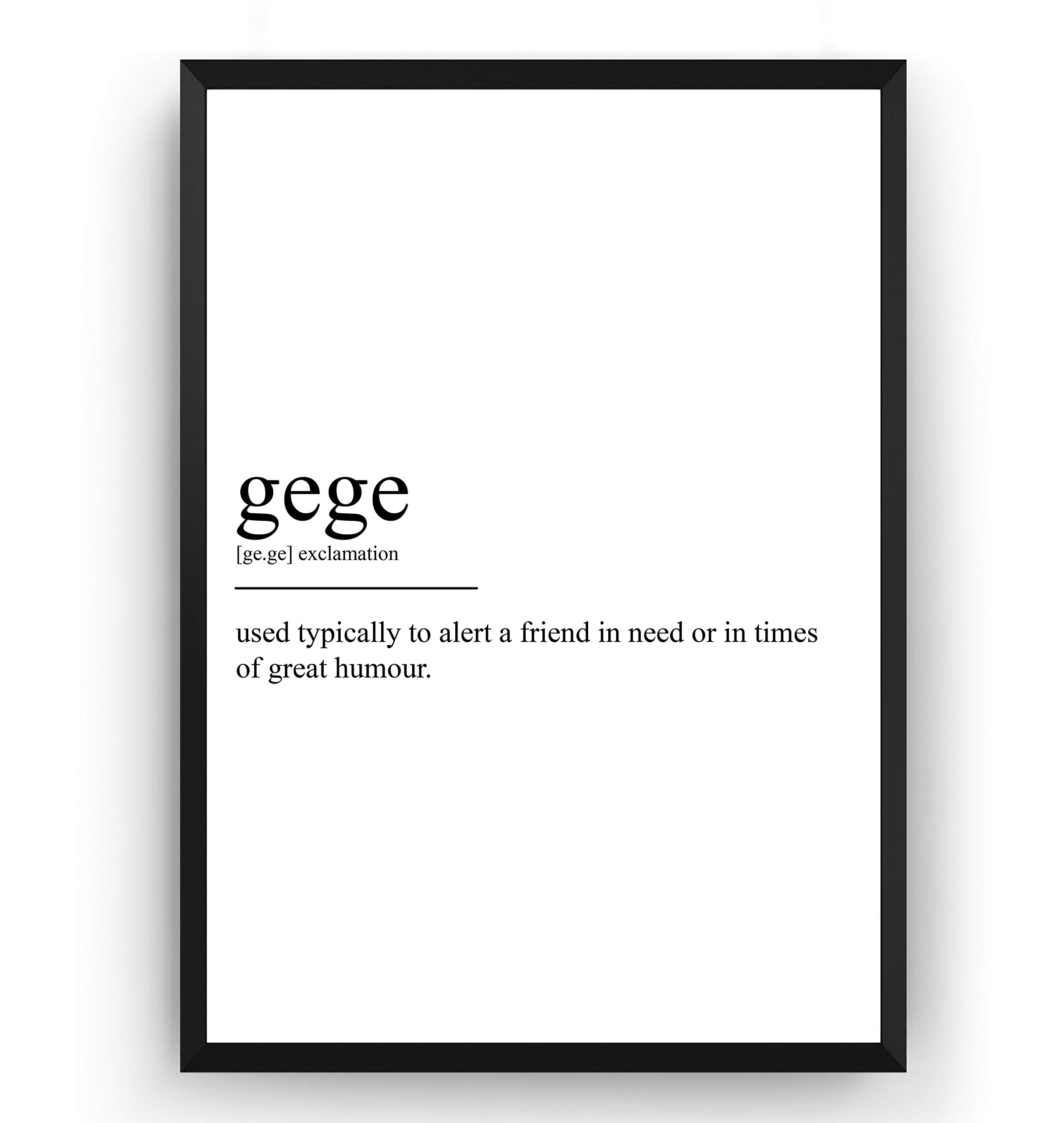 Gege Definition Print - Chinese Dictionary Poster Wall Art Home Decor Quote Typography - Frame Not Included