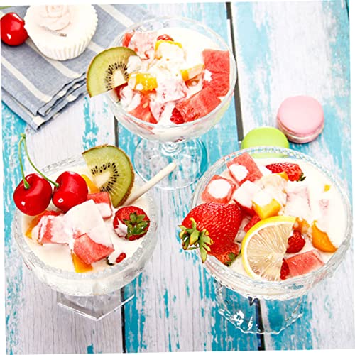 Luxshiny 4pcs Dessert High Salad Transparent Serving Snack Tumbler Clear Bowls Yogurt Trifle Beach Muffins Cups Beverage Tasting Delicate Smoothie Container Base Custard Fruit with Bar