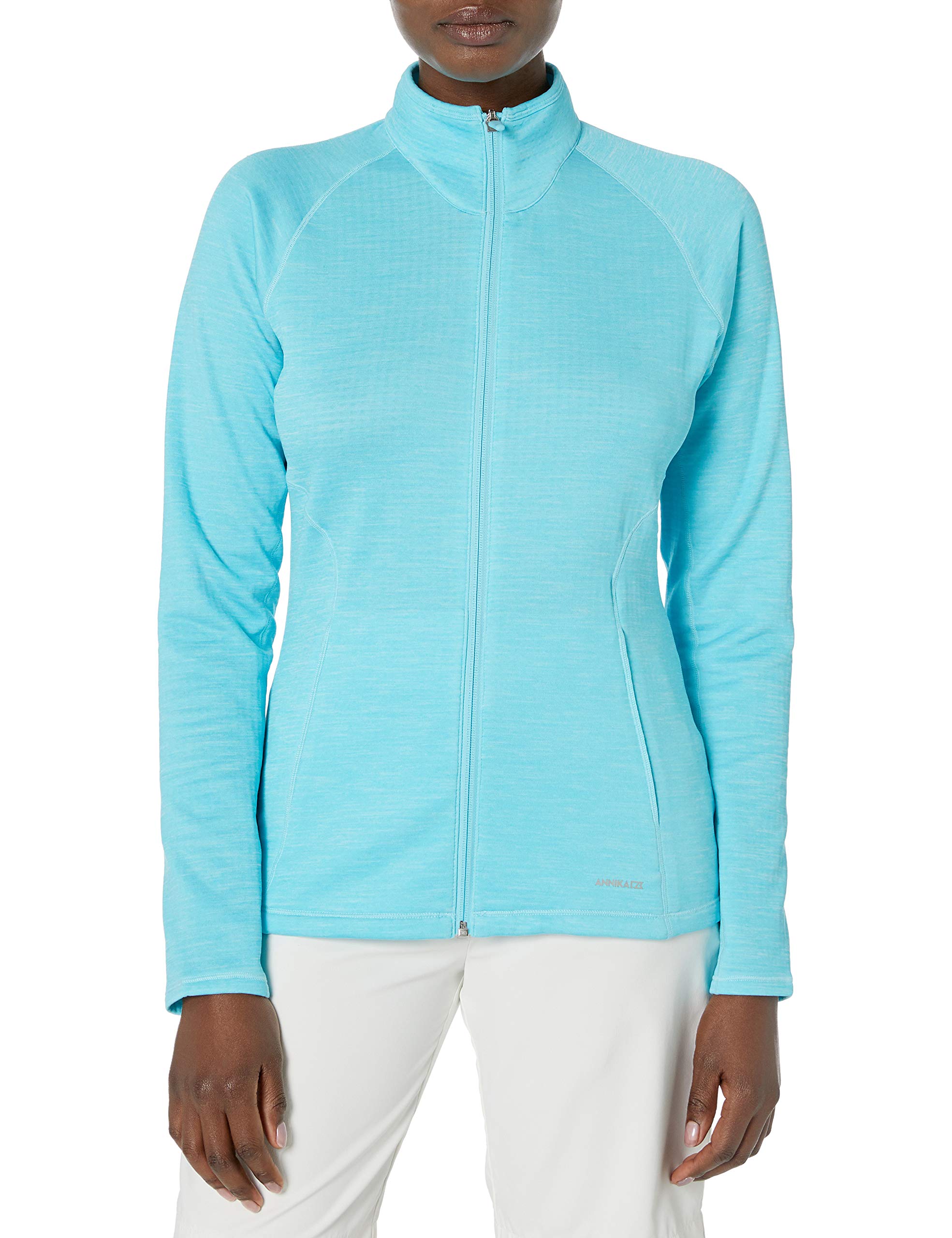 Cutter & Buck Annika Women's Light Weight Full Zip Particle Grid Back Long Sleeve Jacket, Shine Blue, M