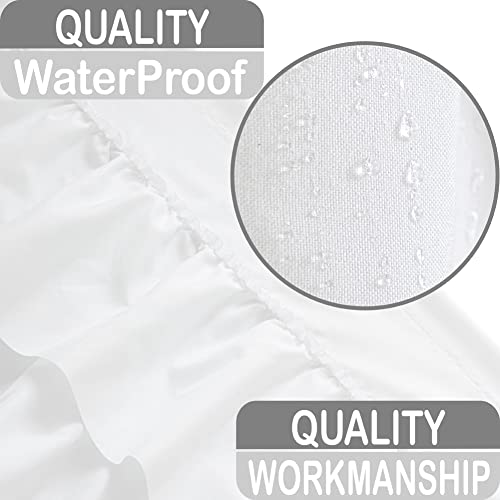 WestWeir White Ruffle Kitchen Valances for Windows- Valance Curtain for Living Room,Farmhouse Decor 50 w x 18 inch Length 1 Panel