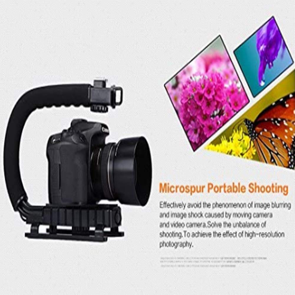 DSLR/Mirrorless/Action Camera Camcorder Phone Stabilizer, Video Action Stabilizing Handle Grip Handheld Stabilizer for Skateboard Travel Wedding Video Shooting