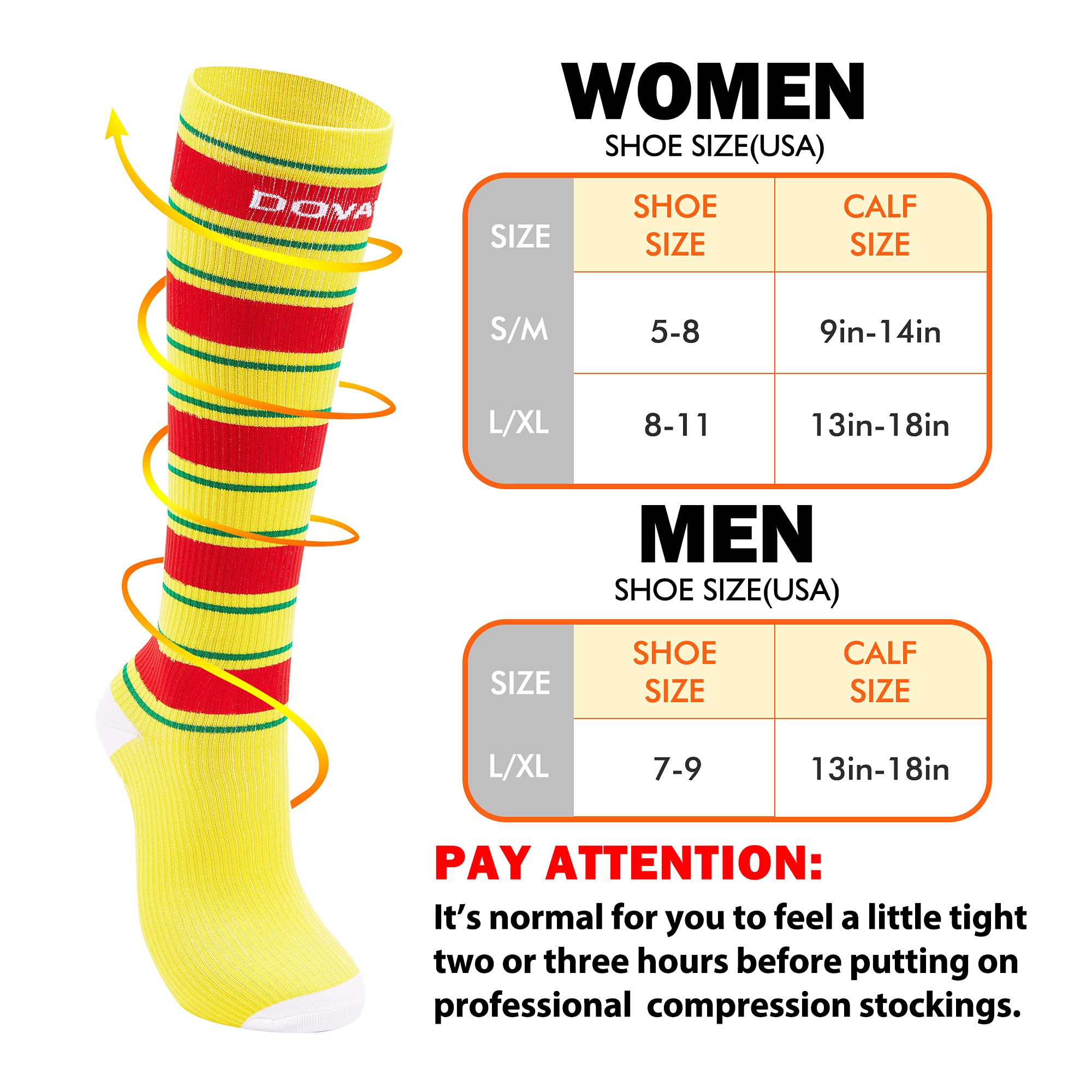 DOVAVA Compression Socks for Women & Men (15-25mmHg), Stylish Graduated Stocking for Circulation (Small-Medium, Style C)