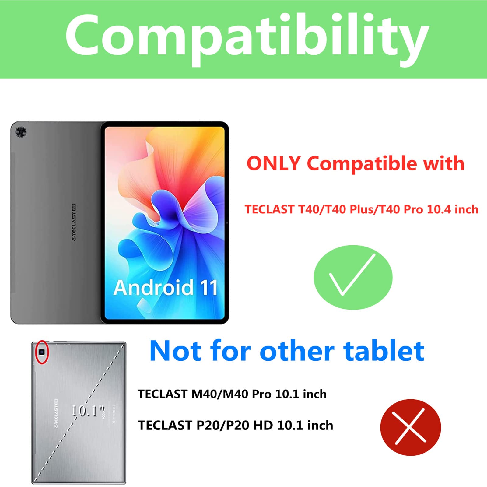 HminSen Case for TECLAST T40 Plus / T40 Pro 10.4 inch Android 11 Tablet, Kids Friendly Soft Silicone Stand Protective Cover (Black)