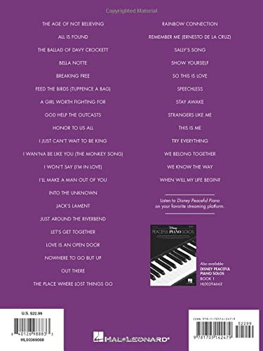 Disney Peaceful Piano Solos - Book 2: Piano Solo Songbook