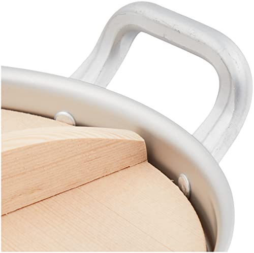 Hokuriku Aluminum Stepped Pot with Wooden Lid, Mansaden, 7.3 inches (18.5 cm), For Gas Fire, Made in Japan