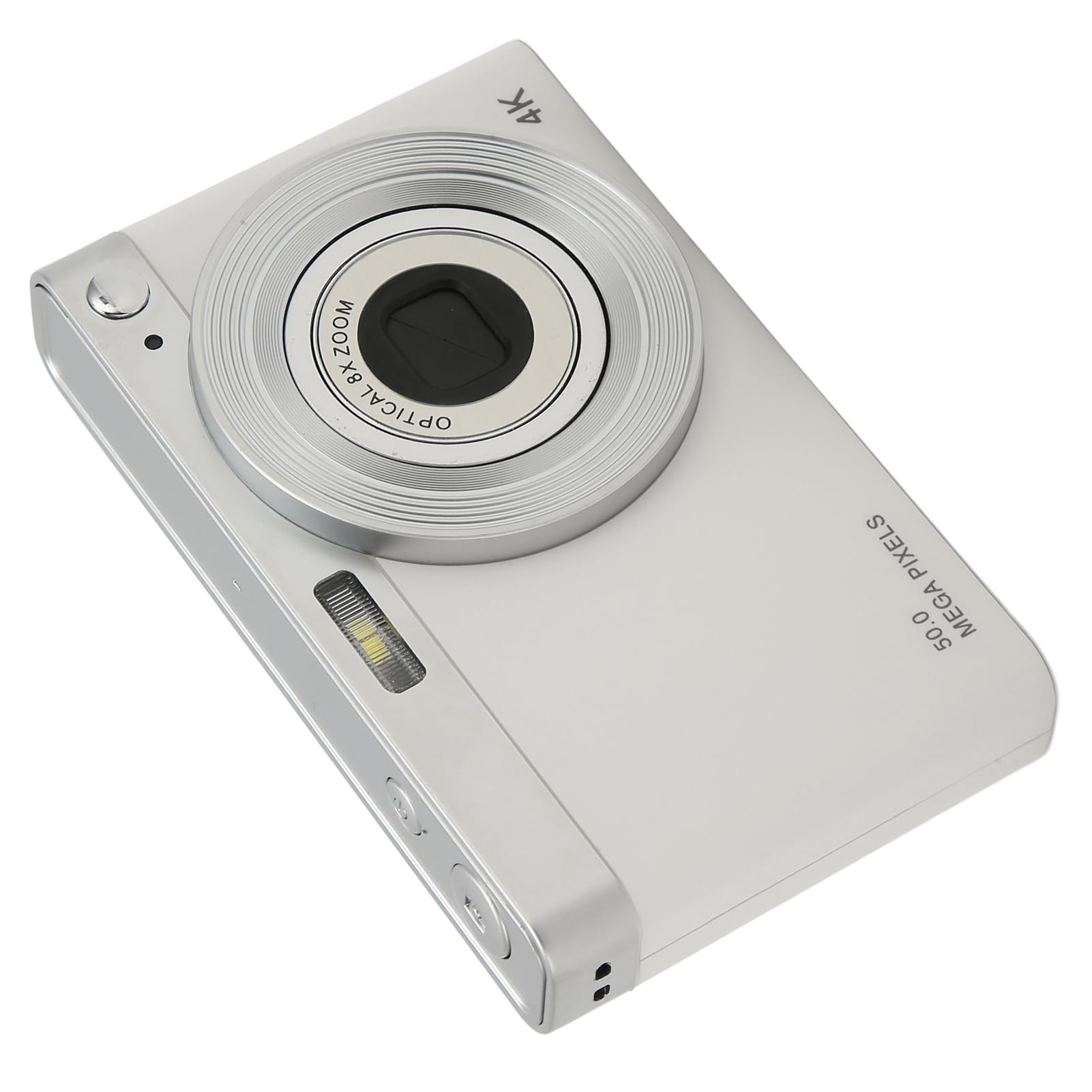 Digital Camera, 2.88 Inches IPS 4K Video Output 16X Zoom Digital Zoom Camera 50 MP for Travel (White)