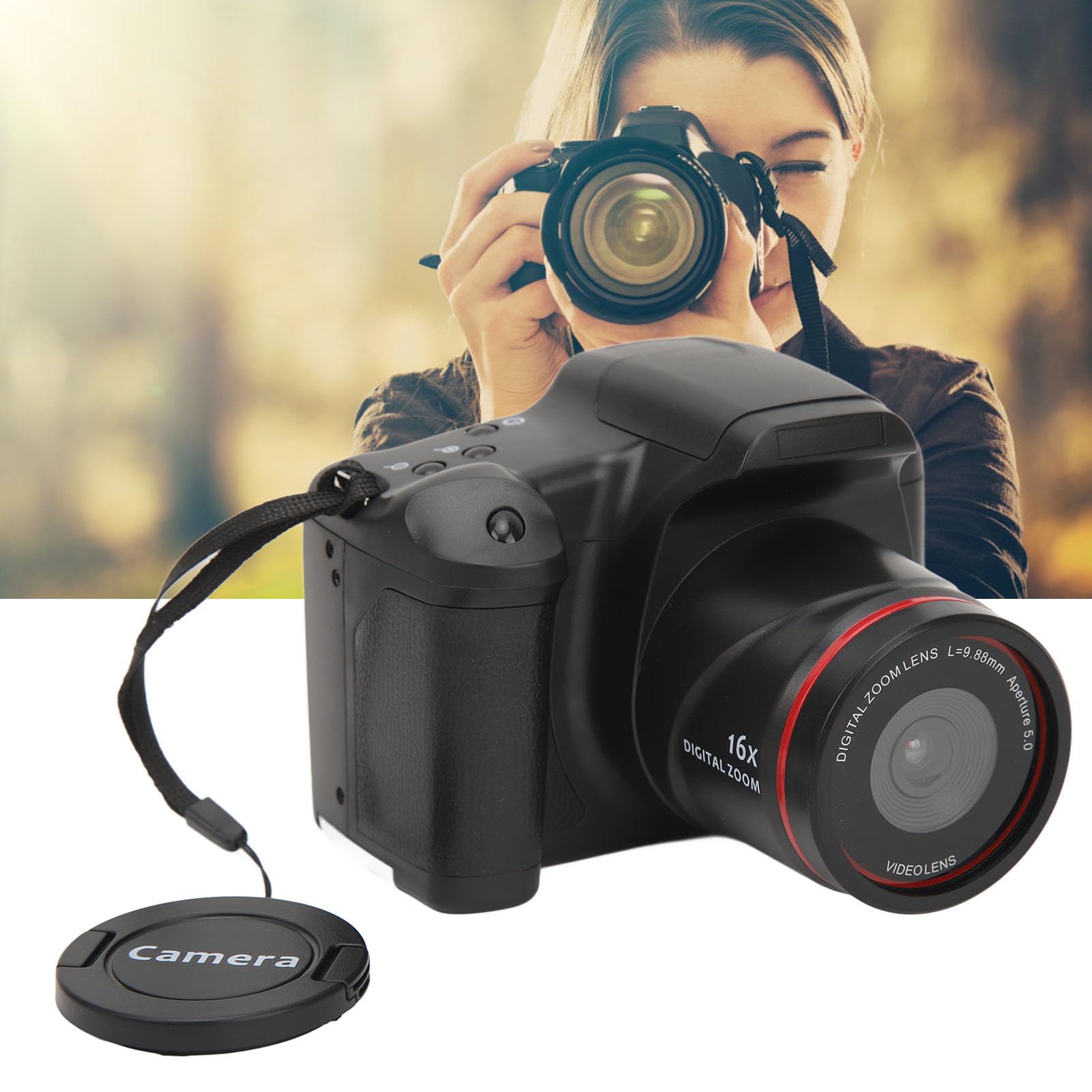 Digital Camera, Anti Shake 16MP Travel Camera Autofocus 2.4 Inches 16 X Digital Zoom for Travel