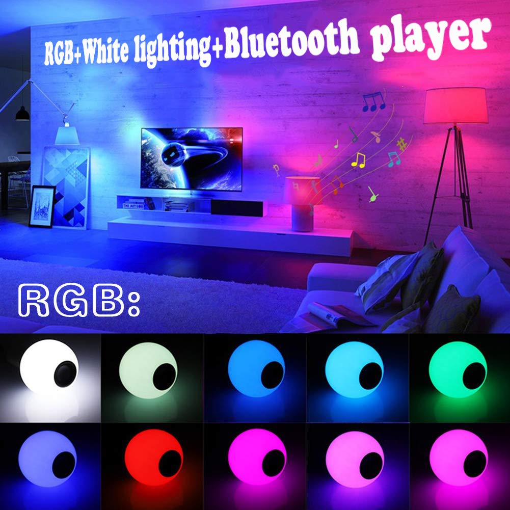 DGRENA E27 LED Wireless Light Bulb Speaker RGB Disco Bluetooth Light Bulb Speaker Color Conversion Light, with 24 Keys Remote Control, Party Color Remote Control, Atmosphere Creation