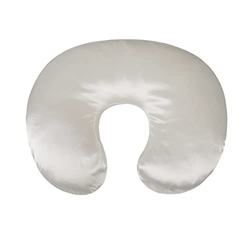 Satin Nursing Pillow Cover Slipcover Set 2 Pack Ultra Soft Silk Compatible with Boppy Pillow for Breastfeeding Pillow Case (White + Pink)