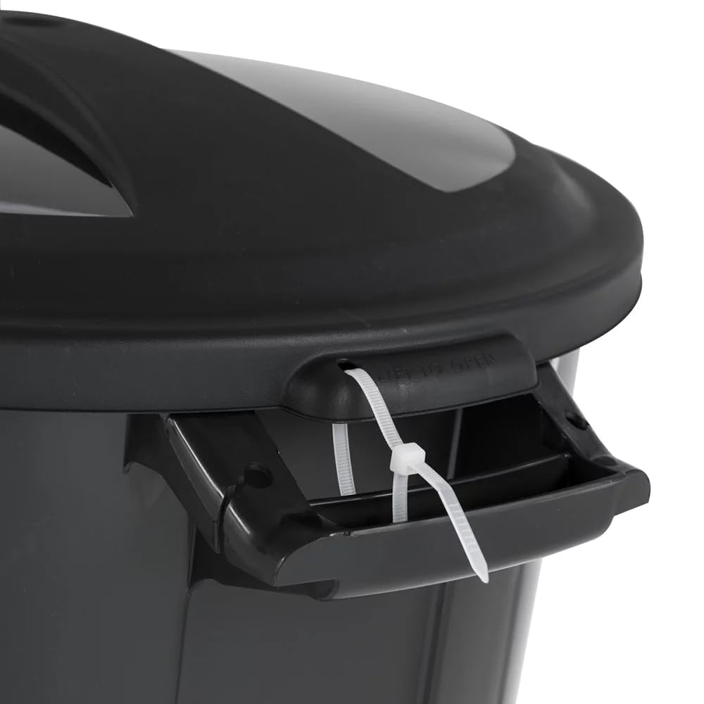 KJHjhn 20 Gallon Heavy Duty Plastic Garbage Can, Included Lid, Black, TC-20GL