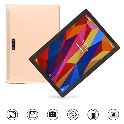 Jectse for Tablet, 10.1 Inch Tablet 6GB RAM 128GB ROM 2.4 5G WiFi Tablet with 5MP 13MP Camera, Octa Core Dual SIM Tablets, 8800mAh IPS HD Touch Screen, Golden