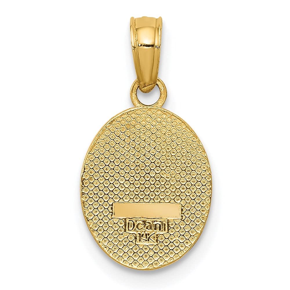Diamond2Deal 14k Yellow Gold Polished Small Fleur De Lis in Oval Pendant
