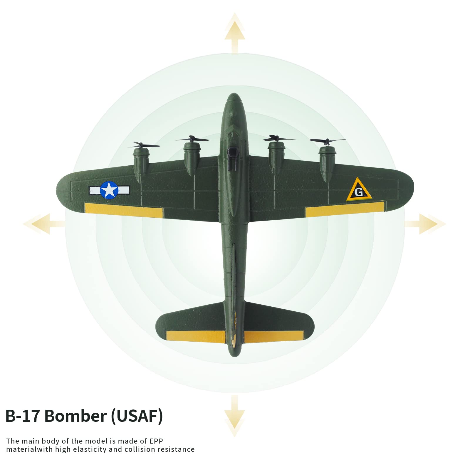 Eayaele B-17 RC Plane Ready to Fly, Easy to Fly RC Glider for Kids & Beginners, Remote Control Airplane for, RC Airplanes for Boys