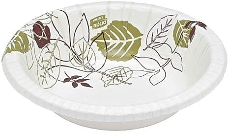 Dixie Pathways Heavyweight Paper Bowls, 20 Oz, White/Green/Burgundy, 125/pack