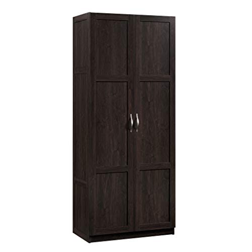 Sauder 419496 Miscellaneous Storage Storage Cabinet, L: 29.375" x W: 16.125" x H: 71.125", Cinnamon Cherry finish & Beginnings 3-Shelf Bookcase, Cinnamon Cherry finish