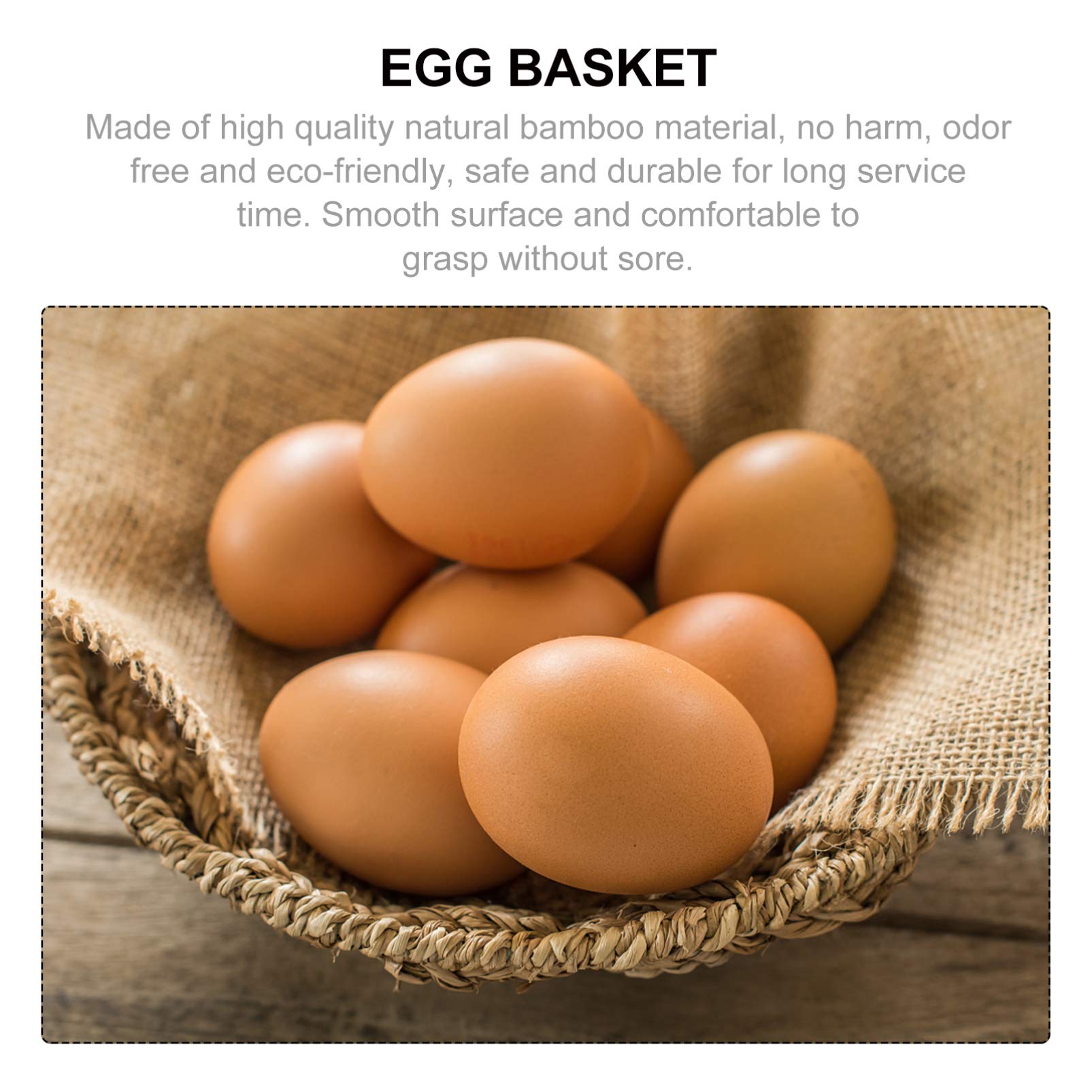 Hemoton 3PCS Bamboo Woven Basket Flat Wicker Round Egg Basket Natural Handmade Food Vegetables Fruits Storage Shallow Tray Organizer Holder Bowl for Home Kitchen