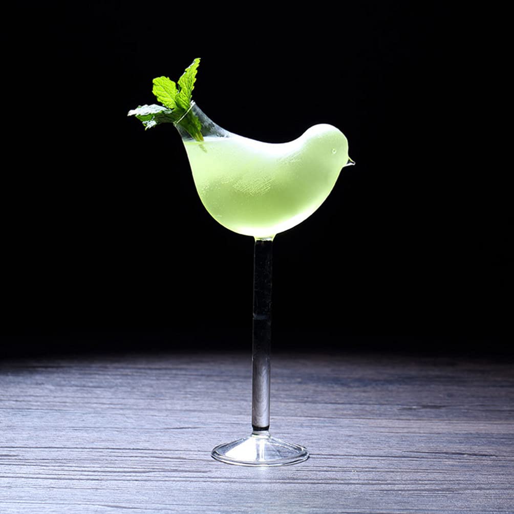 Hemoton 4Pcs Cocktail Glass, 5 OZ Clear Wine Glasses, Bird Glasses Drinking Bird Shaped Cocktail Wine Glass, Unique Champagne Coupe Glass Martini Goblet Cups, for Christmas and New Year Decor