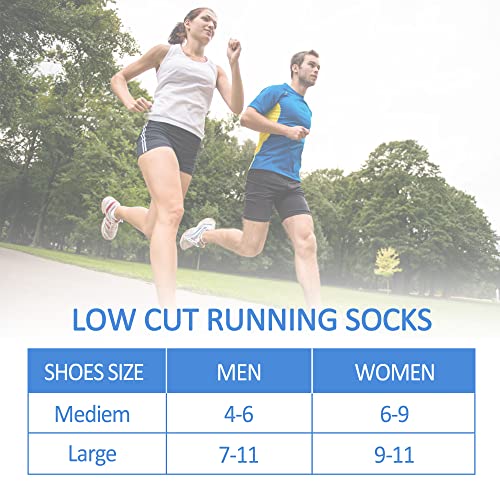 Fixseed Unisex Athletic Sport Socks with Cushioned Low Cut Running Socks for Women Men with Compression Arch Support