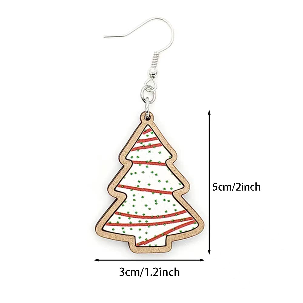 Cute Christmas Tree Cake Earrings for Women.